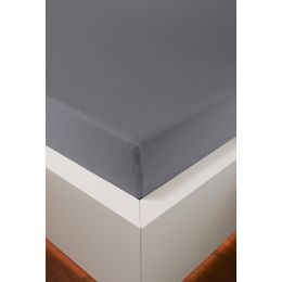 Spannbettlaken bellana "Melone TOPPER 100% Baumwolle, Jersey 125 g/m&sup2;, b&uuml;gelfrei", grau, L:200cm, Mako-Jersey, Obermaterial: 100% Baumwolle, Bettlaken, Spannbettlaken, reine Baumwolle, f&uuml;r Matratzen bis 10 cm H&ouml;he, Spannbetttuch
