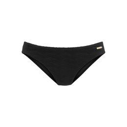 Sunseeker Damen Bikini-Hose "Loretta", schwarz, Gr. 36, Strukturmuster, unifarben, Polyamid, Badehosen, mit Strukturmuster