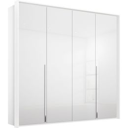 Dreht&uuml;renschrank Rauch "Kleiderschrank Schrank Garderobe W&auml;scheschrank MONTCLAR", wei&szlig; (wei&szlig;, hochglanz wei&szlig;), B:204cm H:225cm T:65cm, Holzwerkstoff, Schr&auml;nke, Dreht&uuml;renschrank, Passepartout optional mit Beleuchtung, inkl. Zubeh&ouml;r MADE IN GERMANY