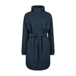 Freequent Damen Anorak "FQSTORM-JA-BELT", blau, Gr. L, unifarben, Web, Obermaterial: 100% Polyester, Jacken, mit Kapuze und Bindeg&uuml;rtel