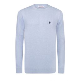 Rundhalspullover FELIX HARDY "Pullover mit Rundhalsausschnitt", Herren, Gr. XXL, blau, 100% Baumwolle, Pullover Rundhalspullover