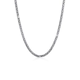 Silberkette Kuzzoi "Herren Glieder K&ouml;nigskette Massiv 925 Silber" Gr. 50, schwarz, Halsketten, Herren, 50, ohne Stein, Silber 925 (Sterlingsilber), L: 50, Silberkette