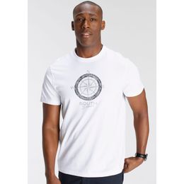 DELMAO Herren T-Shirt, wei&szlig;, Gr. L, bedruckt, Single Jersey, Obermaterial: 100% Baumwolle, Shirts, Kurzarm, bedruckt, Rundhals, aus Baumwolle