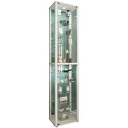 Standvitrine Vcm "Holz Glas Stand Vitrine Sammelvitrine Kavisa XXL", wei&szlig;, B:50cm T:38cm, Obermaterial: 100% Holz Wood., Schr&auml;nke, Standvitrine