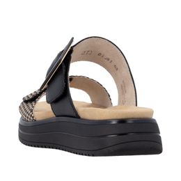 Remonte Damen Pantolette, Gr. 41, schwarz, Leder, Textil, Flechtoptik, Schuhe, Sommerschuh, Strandschuh, Schlappen mit Lite ́n Soft-Ausstattung