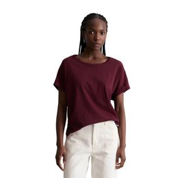 Marc O'Polo T-Shirt MARC O'POLO DENIM "aus Organic Cotton", Damen, Gr. XS, merlot rot, Obermaterial: 100% Baumwolle, unifarben, Basic, relaxed fit, Rundhals, normaler Saum, Shirts T-Shirt