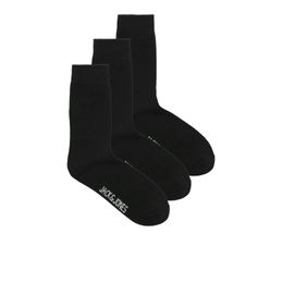 Jack & Jones Freizeitsocken JACK & JONES "JACRAFAEL &ndash; Sockenpackung mit Stretch-Anteil, Einheitsgr&ouml;&szlig;e", Herren, Gr. 1, schwarz (schwarz pack:schwarz, schwarz), Baumwollmischung, unifarben, Socken, Baumwollmischung
