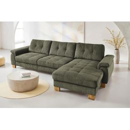 Ecksofa DIE PLANBAR "PP-LA19101 L-Form, Breite 316 cm", forest, B:316cm H:86cm T:177cm, 88% Polyester;12% Polyamid, Sofas, Ecksofa, wahlweise mit Bettfunktion und verstellbaren Kopfst&uuml;tzen, in Cord