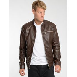 Lederjacke Maze "42020524", Herren, Gr. L, braun (schwarz braun), Obermaterial: 100% Lammleder. Innenfutter: 100% Baumwolle. &Auml;rmelfutter: 100% Polyester, ohne B&uuml;ndchen, Jacken