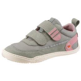 Barfu&szlig;schuh QNUFFS "Erle", Jungen, Gr. 33, river, rosa, Lederimitat, Textil, kontrastfarbene Details, Schuhe Barfu&szlig;schuh, Klettschuh, Halbschuh, Sneaker mit Kontrastbes&auml;tzen