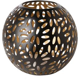 Windlicht Fink "DARIA", schwarz, H:15cm &Oslash;:17cm, Eisen, Kerzenhalter, Windlicht, Kerzenhalter aus Eisen, pulverbeschichtet, mit Cut-Outs