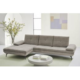 Ecksofa DIE PLANBAR "MP-IN23002 L-Form", grau (cyber mandel), B:322cm H:93cm T:188cm, 100% Recyceltes Polyester, Sofas, Ecksofa, wahlweise mit Armteil- und Sitztiefenverstellung