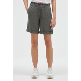 Shorts SOCCX, Damen, Gr. L, Normalgr&ouml;&szlig;en, cool khaki, Web, Material: 55% Leinen, 45% Viskose, unifarben, regular fit knielang, Hosen Shorts, mit Turn-Up-Saum