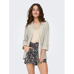 Longblazer Only "ONLSIESTA 3/4 OPEN LIN BL BLAZE TLR NOOS", Damen, Gr. 38, gelb (moonbeam), Web, Obermaterial: 80% Viskose, 20% Leinen, unifarben, loose fit h&uuml;ftbedeckend, V-Ausschnitt, Blazer Longblazer