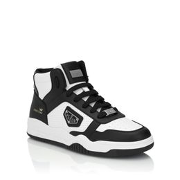 Sneaker Philipp Plein "Street", Herren, Gr. 39, Normalschaft, 0102, wei&szlig;, schwarz, Schuhe Sneaker
