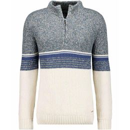 Stehkragenpullover Ragman, Herren, Gr. 50, beige gemustert, 941, Strick, 100% Baumwolle, ohne Ausschnitt, Pullover Stehkragenpullover