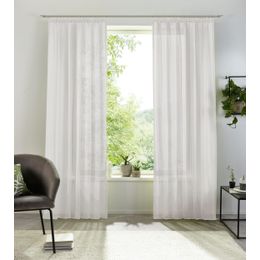 Gardine OTTO HOME "XANA" Gr. 1, silber (silberfarben), B:145cm H:145cm, Voile, Polyester, Gardinen, Gardine, Bestseller, einfarbig, 1 bzw. 2 Schals, pflegeleicht, Beststeller