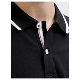 Jack & Jones PlusSize Poloshirt "JJBLAZE POLO SS PLS", Herren, Gr. 4XL, schwarz, Jersey, Obermaterial: 60% Baumwolle, 40% Polyester, JACK & JONES PLUSSIZE, unifarben, regular fit, Shirts