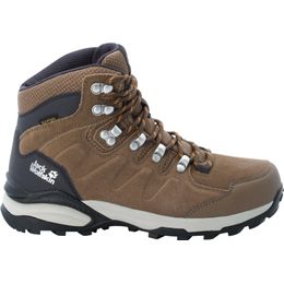 Hikingschuh Jack Wolfskin "REFUGIO TEXAPORE MID W", Damen, Gr. UK 3,5 - EU 36, Normalschaft, orange (braun, apricot), Obermaterial: Leder. Obermaterial 2: Textilmaterial. Futter: Polyester, Schuhe