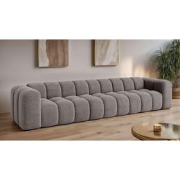 Big-Sofa OTTO HOME "XL KALLIE Design-Sofa mit Steppung, Bubble-Optik, Breite 340 cm", taupe, B:340cm H:72cm T:95cm, 100% Polyester, Sofas, Big-Sofa, moderne Steppung, hoher Sitzkomfort und modernes Design