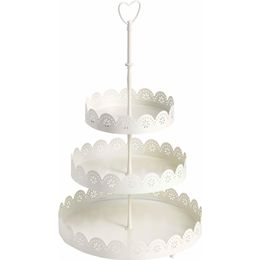 Dekoetagere OTTO HOME "mit sch&ouml;nen, verspielten Ausstanzungen und Details", wei&szlig;, B:25cm H:42cm &Oslash;:25cm, Metall, Dekoschalen, Etagere 3-stufig, H&ouml;he 42 cm, rund, aus Metall