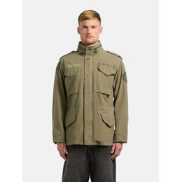 Khujo Herren Funktionsjacke "Gene"olive, Gr. XL, Obermaterial: 100% Baumwolle. Innenfutter: 100% Baumwolle, Jacken, &Uuml;bergangsparka mit Stehkragen