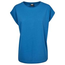 Kurzarmshirt Urban Classics "Urban Classics Damen Ladies Extended Shoulder Tee", Damen, Gr. XS, hawaiianblau, 100% Baumwolle, unifarben, loose fit, Rundhals, Shirts