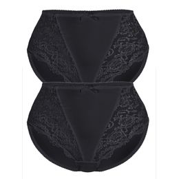 Sassa Mode SASSA Damen Miederslip "2er Pack Miederslip CLASSIC LACE", Gr. 40, schwarz, Obermaterial: 85% Polyamid PA. 15% Elasthan EL., Unterhosen