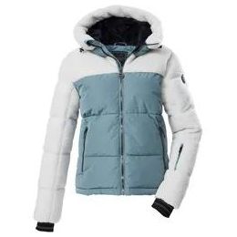 Skijacke Killtec "KSW 111 WMN SKI QLTD JCKT", Herren, Gr. 44, grau, Obermaterial: 100% Polyester;Futter: 100% Polyester;F&uuml;llung: 100% Polyester, Jacken Skijacke, Damen Ski-Steppjacke mit Glitzerstreifen und abnehmbaren Schneefang