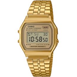 Chronograph CASIO VINTAGE, gold (goldfarben, gelbgoldfarben), Armbanduhren, Damen, Chronograph, Quarzuhr, Armbanduhr, Damenuhr, Herrenuhr, Digitaluhr,Edelstahlarmband