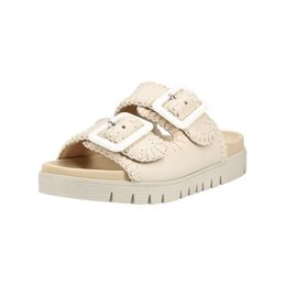Gabor Damen Pantolette "Gabor Pantoletten Leder", Gr. 41, beige, Leder, Schuhe