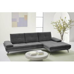 Ecksofa DIE PLANBAR "MP-IN23002 L-Form", schwarz (cyber anthrazit), B:322cm H:93cm T:188cm, 100% Recyceltes Polyester, Sofas, Ecksofa, wahlweise mit Armteil- und Sitztiefenverstellung