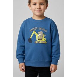 Sweatshirt name it "NMMVILDAR LS NREG SWEAT UNB", Jungen, Gr. 92, delft print:dino excavator, Sweatware, Obermaterial: 100% Baumwolle, bedruckt, unifarben, normal normal, Rundhals, Rippb&uuml;ndchen, Sweatshirts Sweatshirt