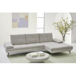 Ecksofa DIE PLANBAR "MP-IN23002 L-Form", beige (cyber ecru), B:322cm H:93cm T:188cm, 100% Recyceltes Polyester, Sofas, Ecksofa, wahlweise mit Armteil- und Sitztiefenverstellung