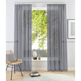 Gardine OTTO HOME "XANA" Gr. 2, grau, B:145cm H:175cm, Voile, Polyester, Gardinen, Gardine, Bestseller, einfarbig, 1 bzw. 2 Schals, pflegeleicht, Beststeller
