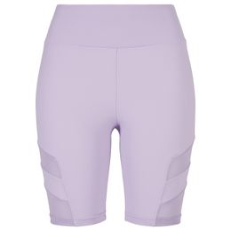 Stoffhose Urban Classics "Urban Classics Damen Ladies High Waist Tech Mesh Cycle Shorts", Damen, Gr. XXL, US-Gr&ouml;&szlig;en, lila, 80% Polyimid, 20% Elasthan, unifarben, skinny fit, Hosen Stoffhose