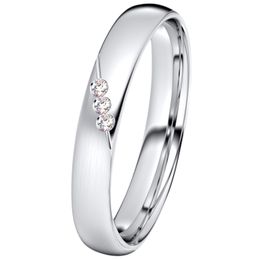DOOSTI Damen Trauring "Schmuck Geschenk Silber 925 Trauring Ehering Partnerring LIEBE", 56,mit Zirkonia, Silber 925 (Sterlingsilber), 3,5mm, silber,
