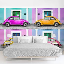 Bilderwelten Tapete - Fototapete Kolorierte Beetles - Wandtapete Schlafzimmer Wohnzimmer modern - auch kleisterfrei