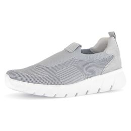 Slip-On Sneaker Gabor, Damen, Gr. 39, grau (hellgrau), Textil, Ziegenveloursleder, unifarben, Schuhe, Freizeitschuh, Halbschuh, Slipper mit Ziern&auml;hten