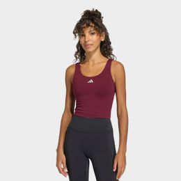 Tanktop adidas Performance "3-STREIFEN STUDIO ALL ME, LEICHT ST&Uuml;TZEND", Damen, Gr. XXL, maroon, Obermaterial: 79% Polyester, 21% Elasthan (LYCRA), Tops Tanktop