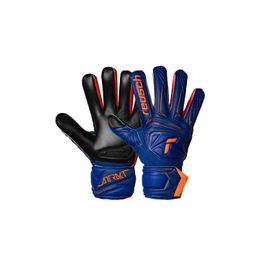 Reusch Kinder Torwarthandschuhe "Attrakt Infinity Finger Support Junior", blau, Gr. 7, 30% Polyester, 25% Latex, 9% Polypropylen, 5% Lederimitat, 1%