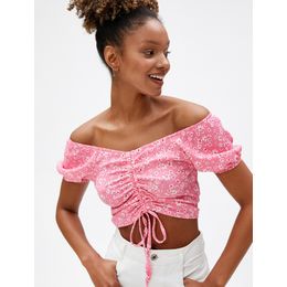 KOTON Bluse Damen Gr&ouml;&szlig;e XS ros&eacute; / wei&szlig;
