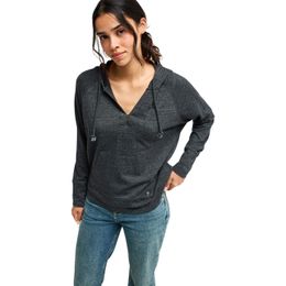 Hoodie Roxy "Destination Surf", Damen, Gr. XXL, grau (anthrazit), Obermaterial: 55% Walkfrottier, 45% Microfaser;, Sweatshirts Hoodie