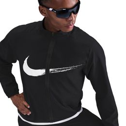 Trainingsjacke Nike "M NK DF FORM JKT GFX", Herren, Gr. S, schwarz, wei&szlig;, Web, Obermaterial: 100% Polyester, bedruckt, unifarben, Basic, elastischer Bund, Jacken Trainingsjacke, sportlicher Stil, aus schnell trocknendem und elastischem Material