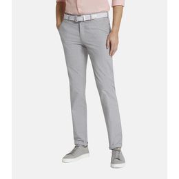 Chinos MEYER "Bonn", Herren, Gr. 28, Normalgr&ouml;&szlig;en, grau, 98% Baumwolle, 2% Elasthan, unifarben, regular fit lang, Hosen, Gewebtes Karo-Muster