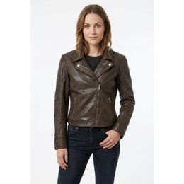 Lederjacke Mauritius "MWKalea", Damen, Gr. XL (42), braun, Obermaterial: 100% Schafsleder. Futter: 100% Baumwolle. &Auml;rmelfutter: 100% Polyester, unifarben, regular fit h&uuml;ftlang, abgesteppt, Jacken, mit Reverskragen