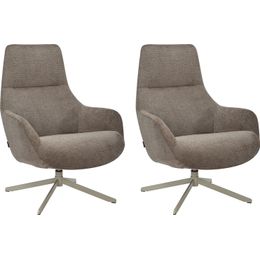 Drehsessel OTTO HOME "CLARINDA moderner Ohrensessel drehbar, TV-Sessel, Relaxsessel", grau (taupe), B:76cm H:100cm T:81cm, metal frame, plywood, foam, fabric, metal base, Sessel, Drehsessel, 360-Grad drehbar, robustes Metallgestell