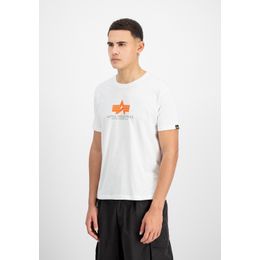 T-Shirt Alpha Industries "Basic T-Shirt BL Rubber", Herren, Gr. L, wei&szlig;, Obermaterial: 90% Baumwolle, 10% Polyester, Shirts T-Shirt