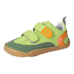 Barfu&szlig;schuh QNUFFS "Ahorn", Jungen, Gr. 23, lime, orange, Lederimitat, Schuhe Barfu&szlig;schuh, Halbschuh, Klettschuh mit Nullsprenung