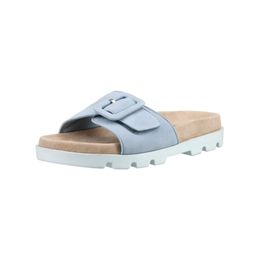Pantolette Rohde "Rohde Pantoletten Veloursleder", Damen, Gr. 37, hellblau, Veloursleder, Schuhe Pantolette